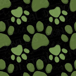 Paw Print Seamless Green *this is a Digital Download* - Etsy
