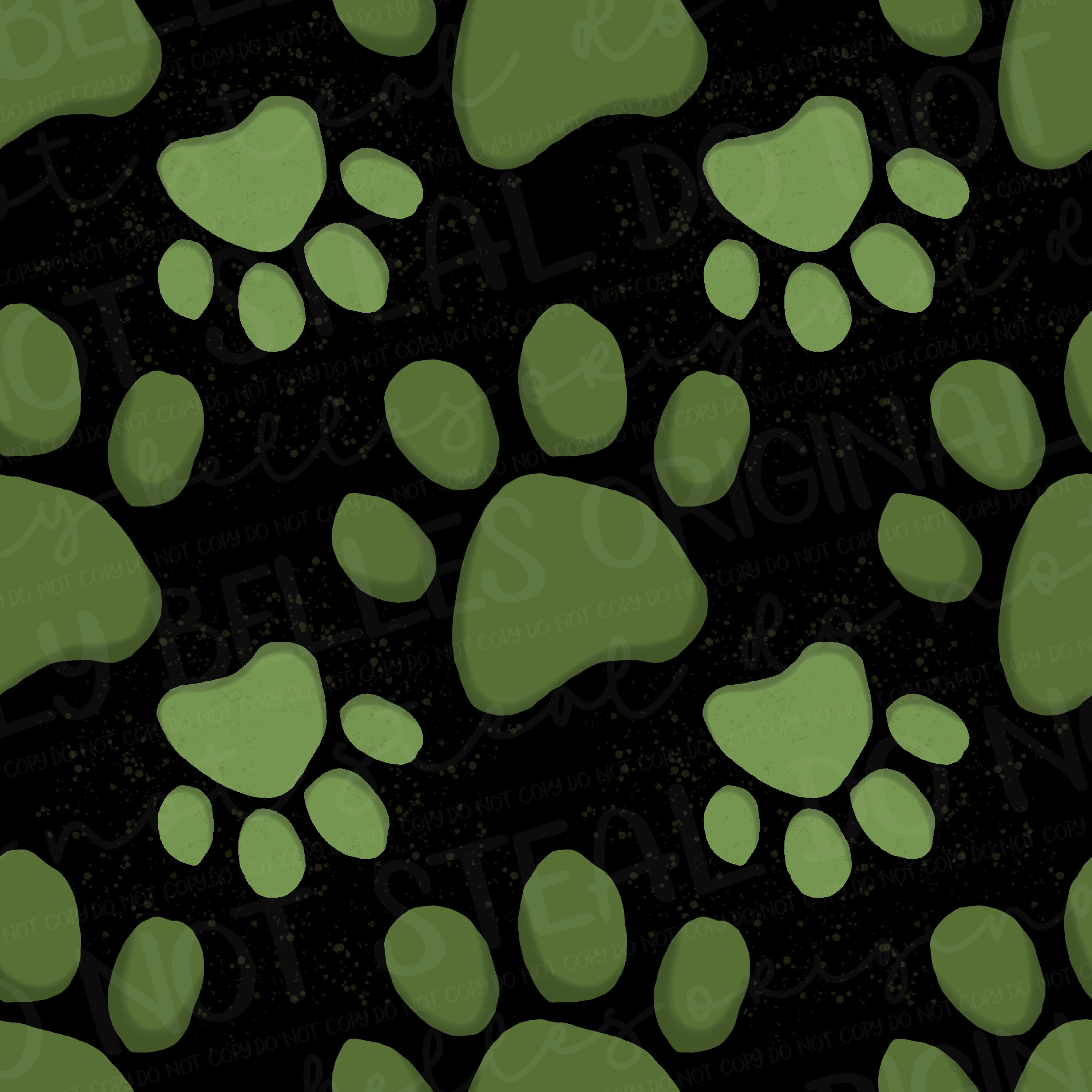 Paw Print Seamless Green this is a Digital Download - Etsy