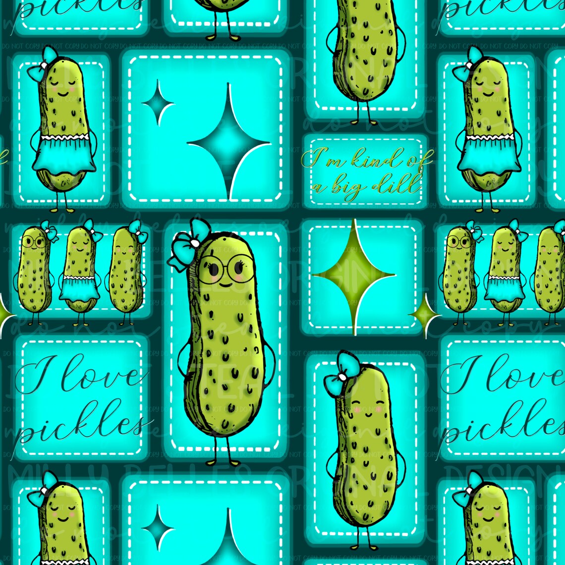 Cute Pickles Seamless Design *this is a Digital Design* - Etsy