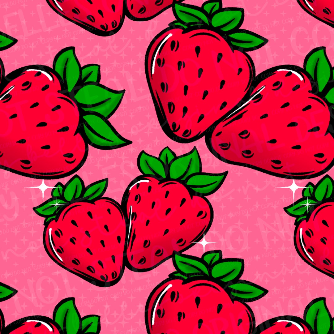 Strawberry Seamless 4 Color Ways *this is a Digital Download* - Etsy