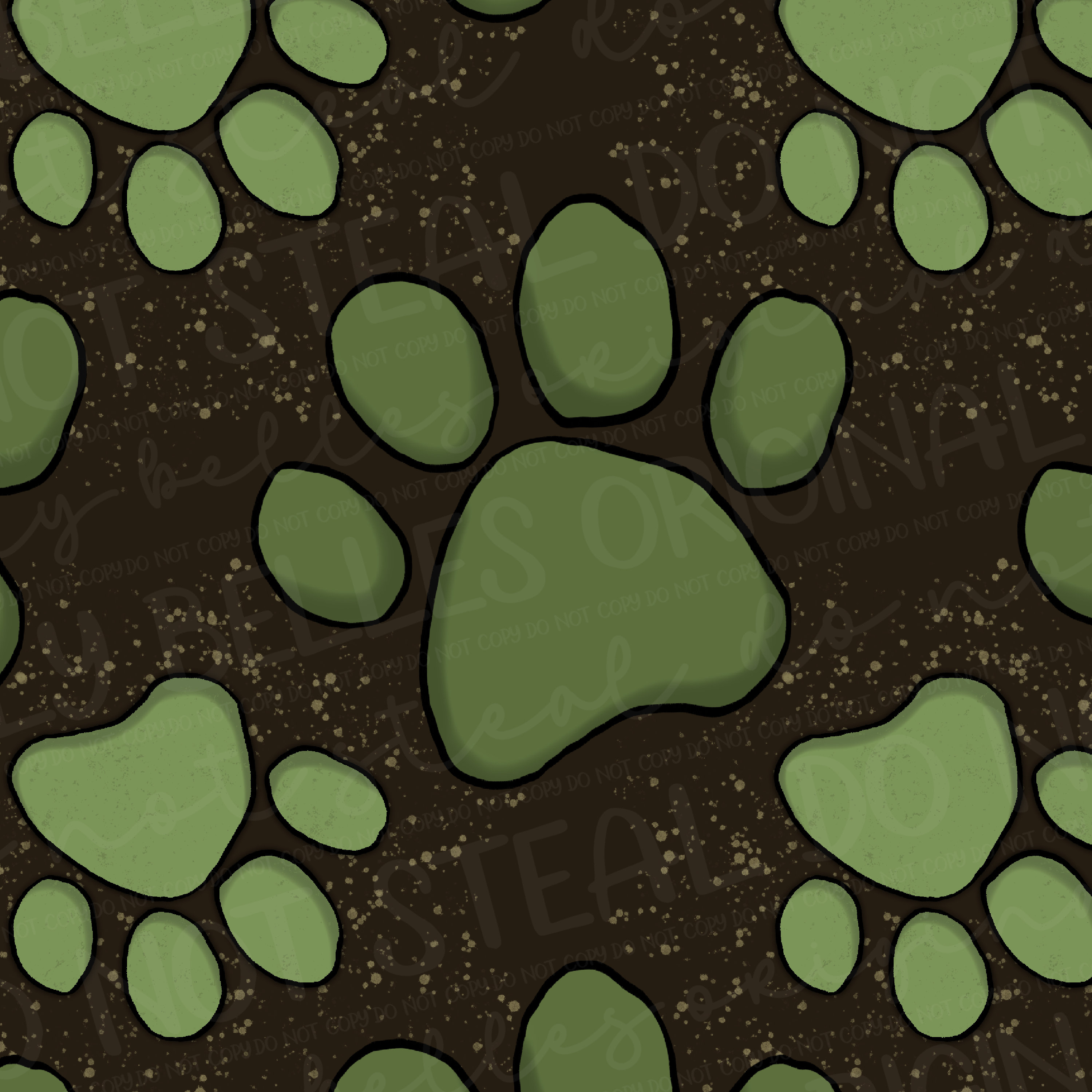 Paw Print Seamless Green this is a Digital Download - Etsy