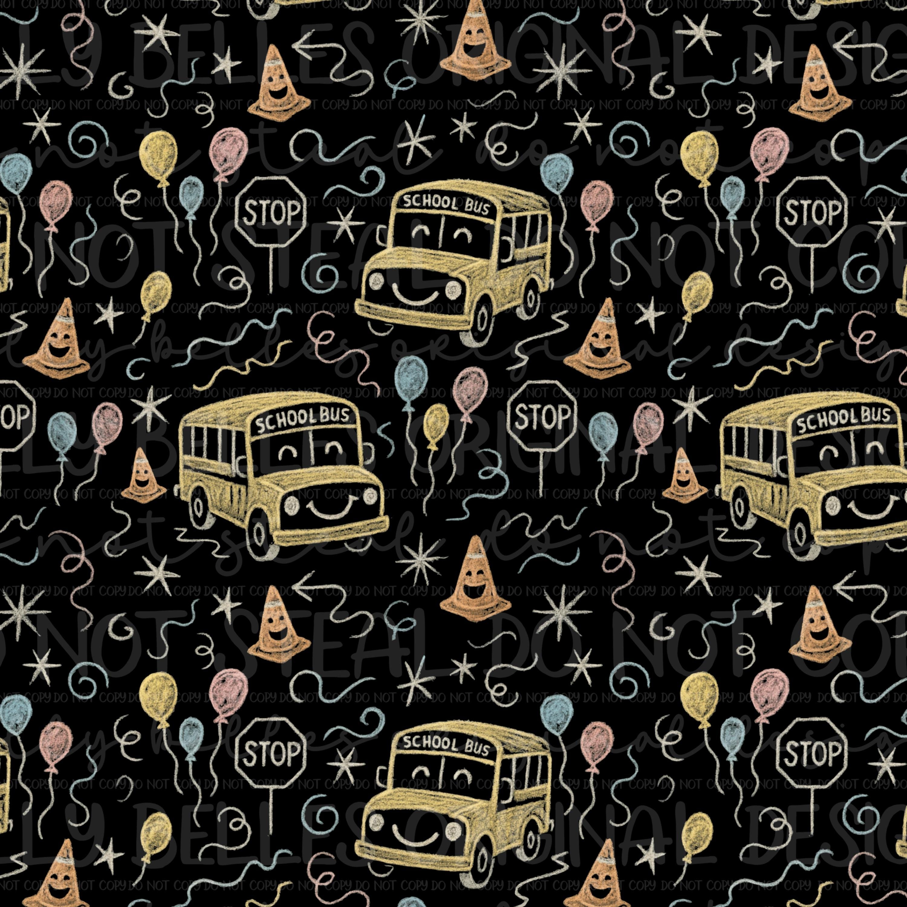 Back to School Bus Chalkboard Seamless *this is a Digital Download* - Etsy
