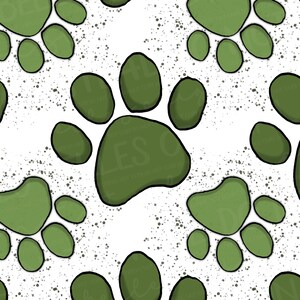 Paw Print Seamless Green *this is a Digital Download* - Etsy