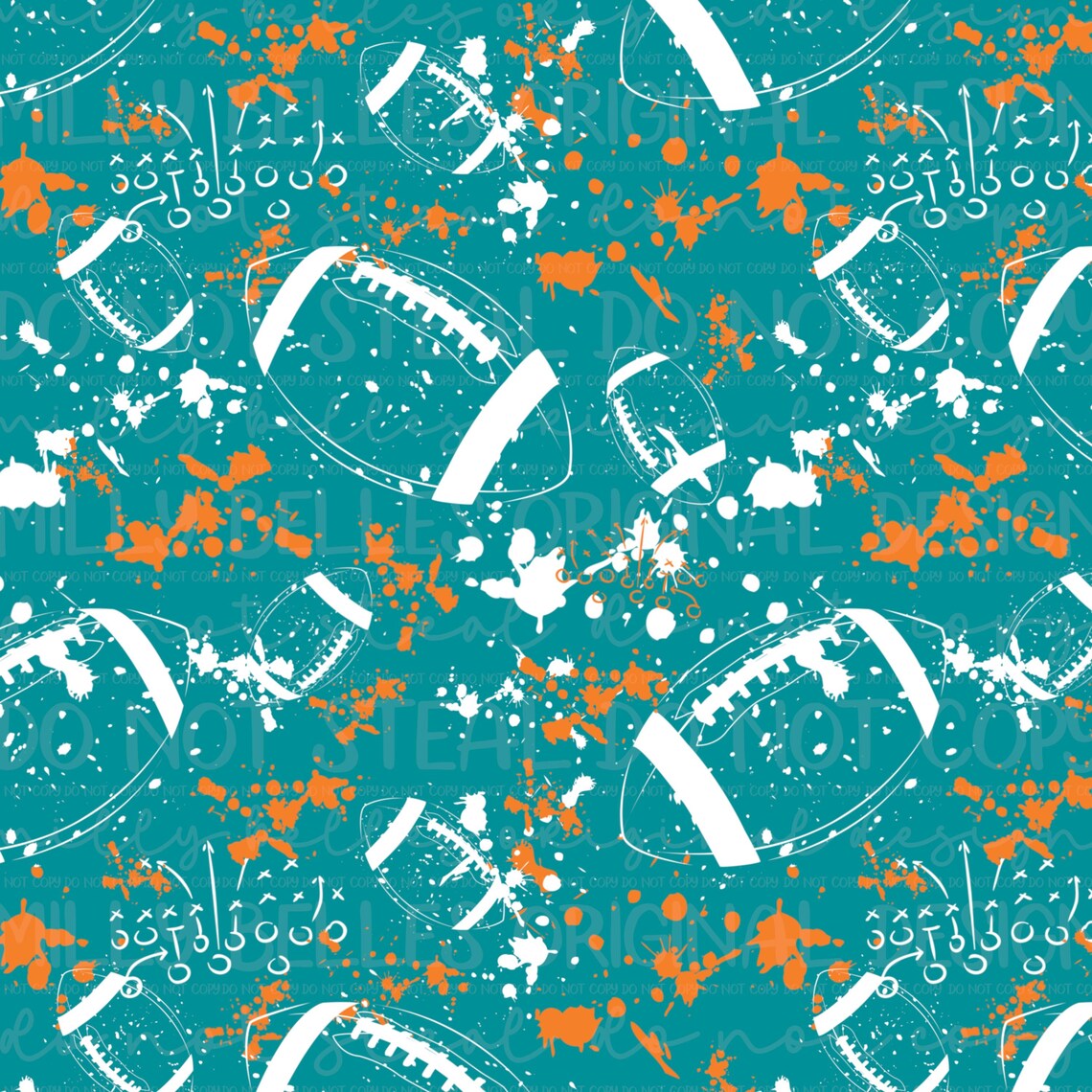 Miami Football Colors Seamless **this is a Digital Seamless Design. NOT ...