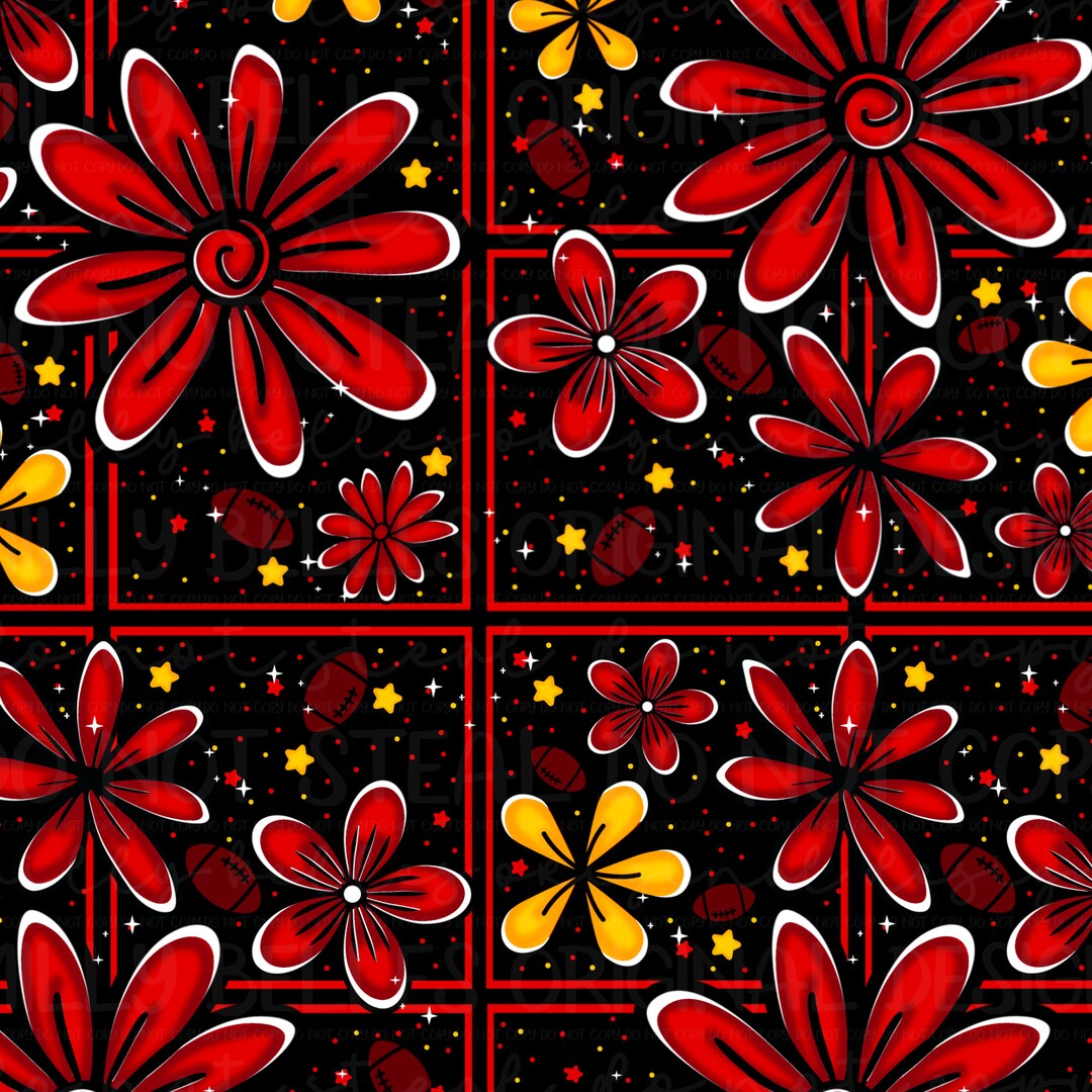 Kansas City Football Colors Seamless **this is a Digital Seamless ...