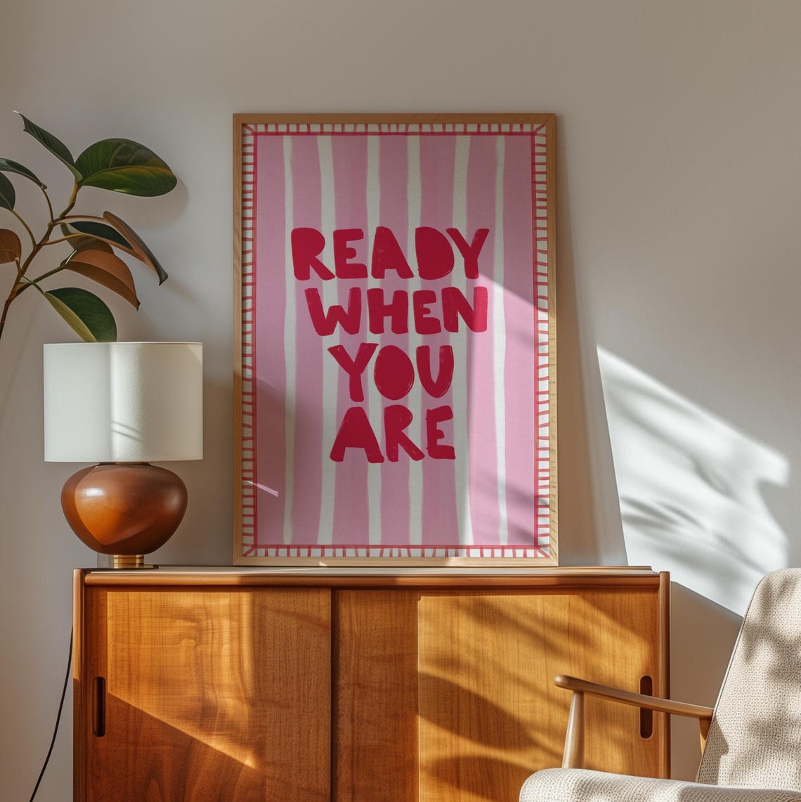 Ready When You Are – Digital Print, Playful Typography Art, Retro ...