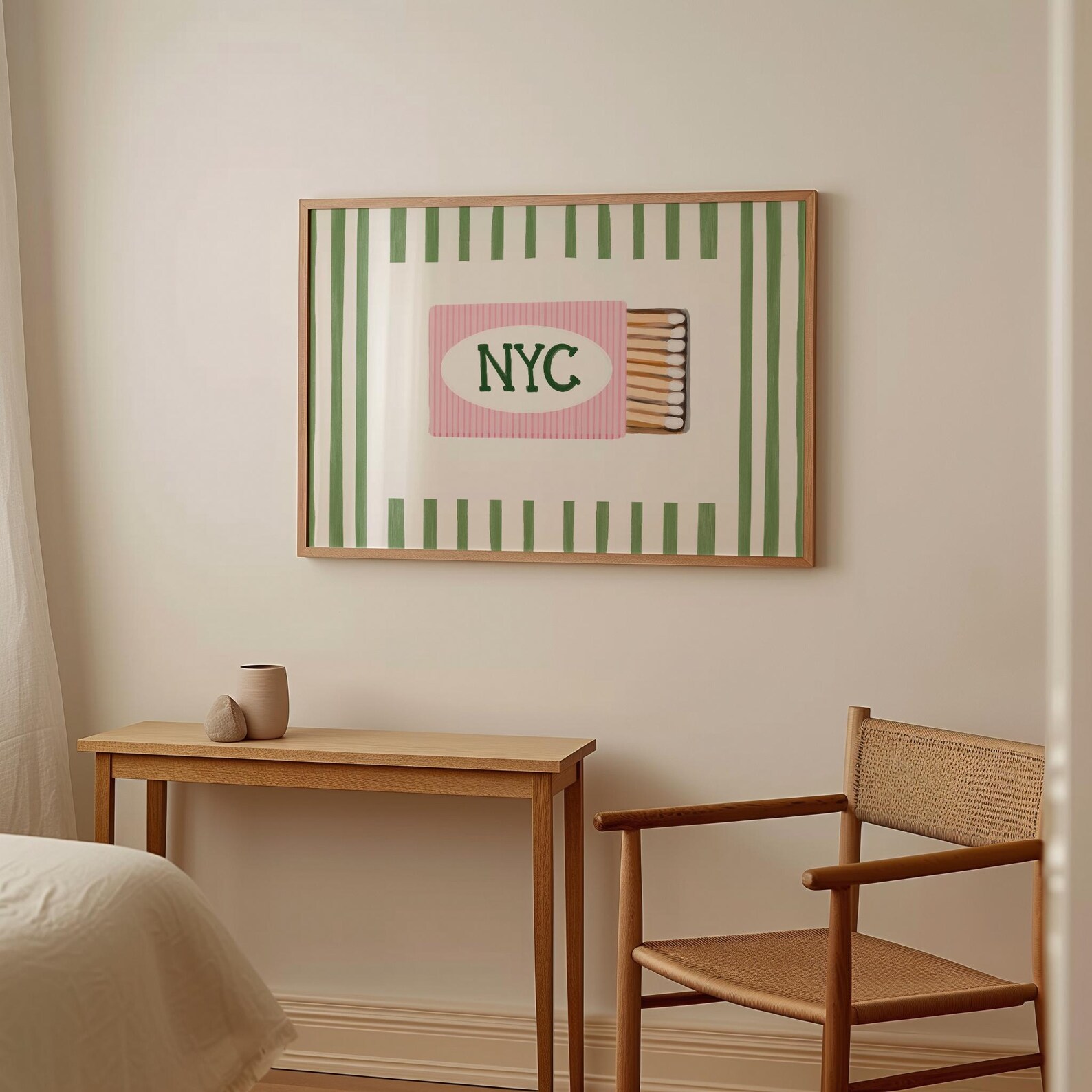 NYC Matchbook Print: Coastal Preppy New York City Wall Art (digital ...