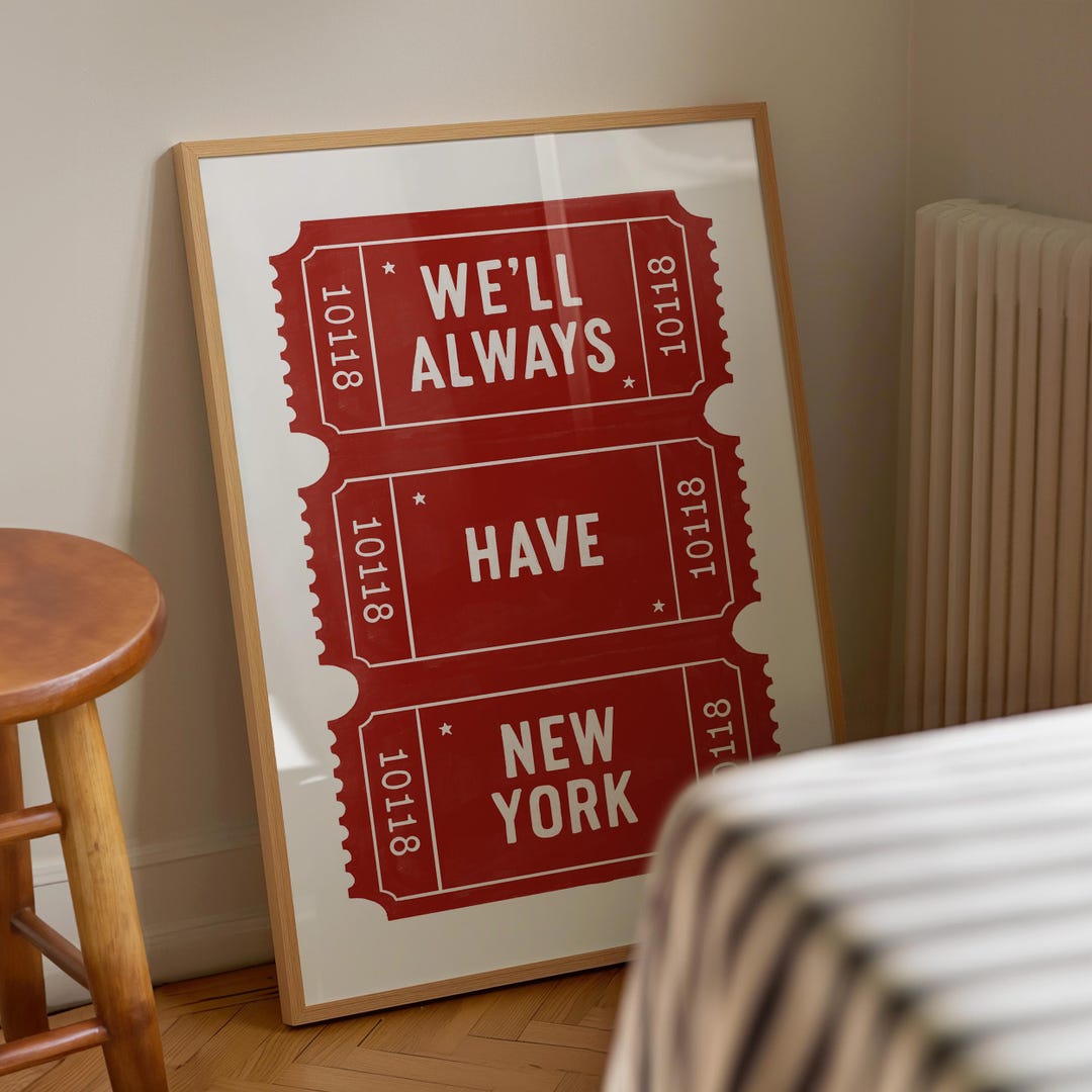 Retro NYC Ticket Print: "we'll Always Have New York" (digital Download ...