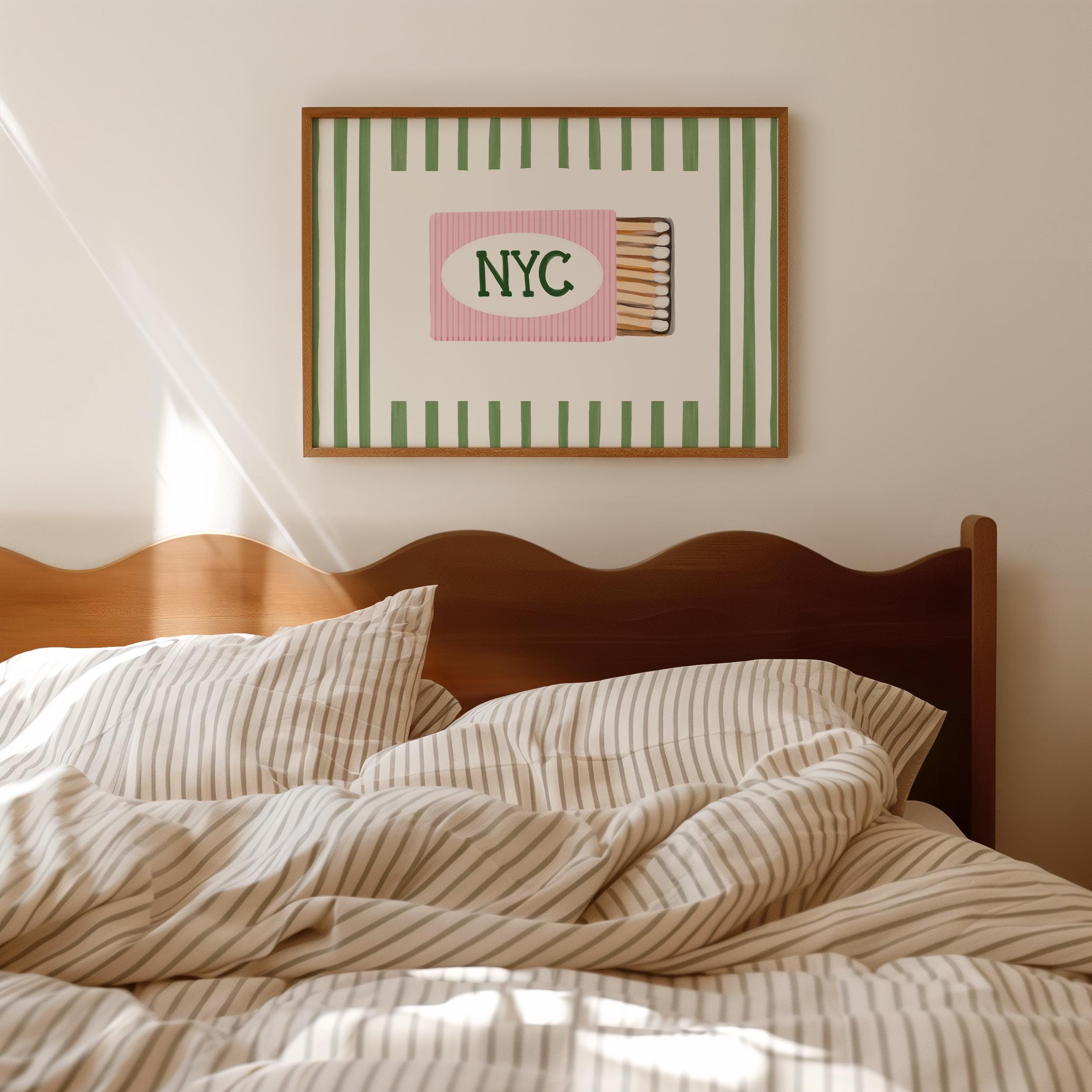 NYC Matchbook Print: Coastal Preppy New York City Wall Art (digital ...