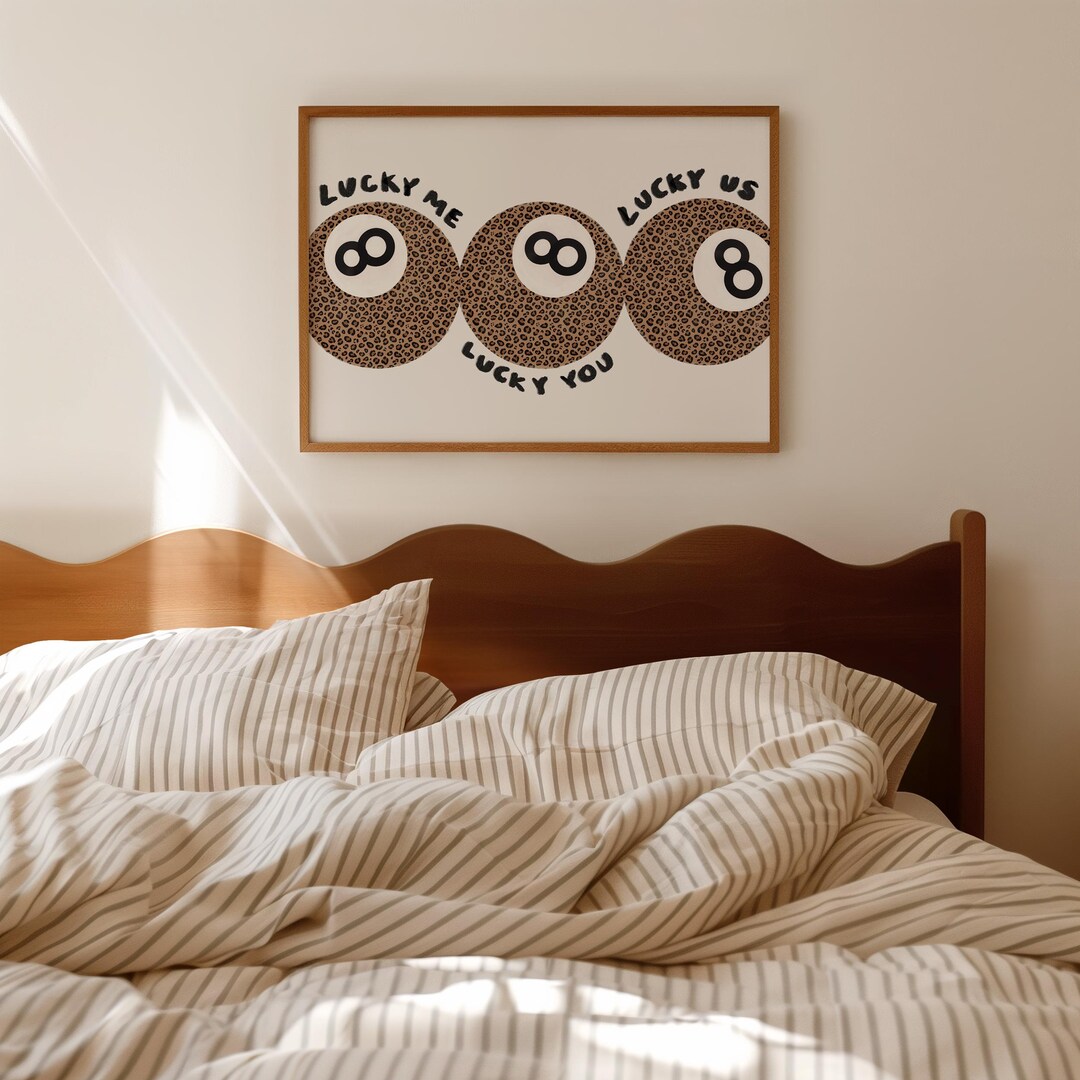 Leopard 8 Ball Print: Lucky Me Lucky You Retro Art (digital Download ...