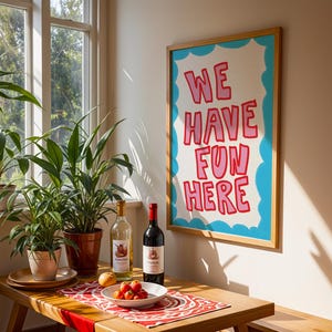 We Have Fun Here Print: Playful Hand-drawn Typography (digital Download ...
