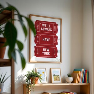 Retro NYC Ticket Print: "we'll Always Have New York" (digital Download ...