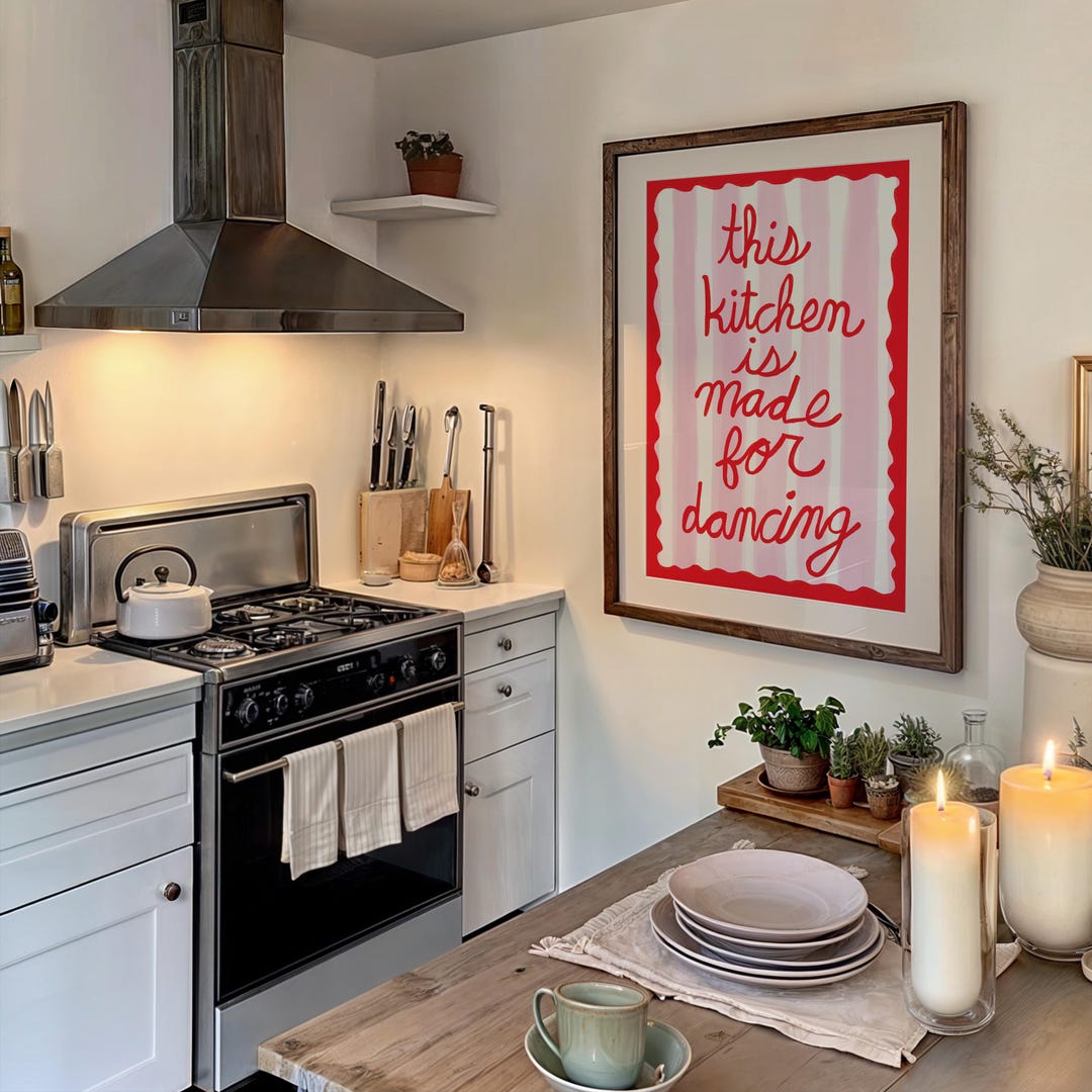 Retro Kitchen Art Print: This Kitchen is Made for Dancing - Etsy