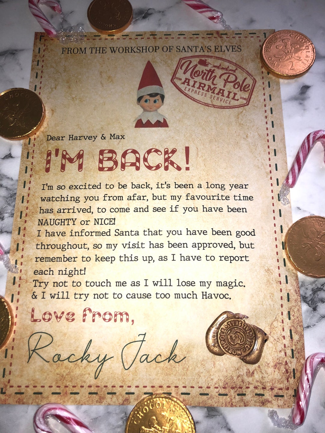 Elf Im Back Letter - Etsy