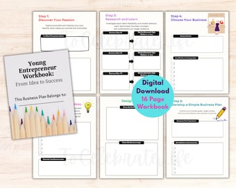 Small Business Plan Template for Kids, Kid Entrepreneur, Budgeting ...