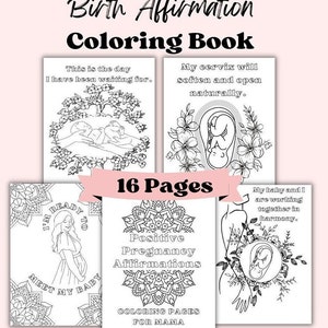 Birth Affirmation Coloring Pages, Pregnancy Coloring Book ...