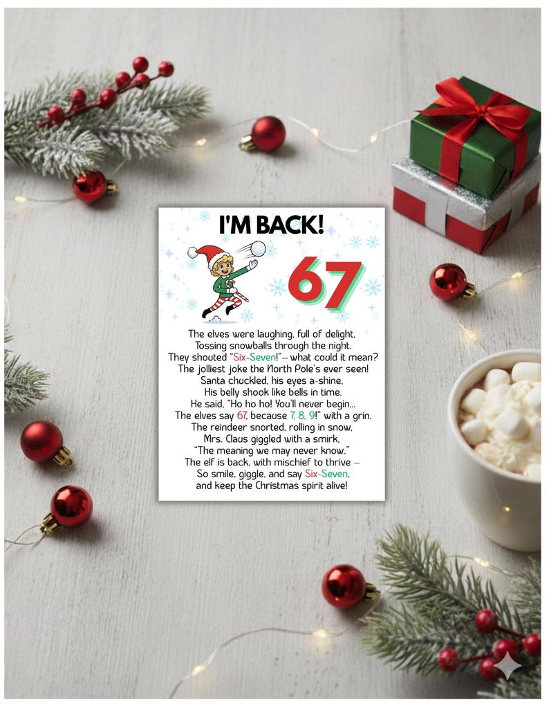Elf Arrival 67 Letter Return Letter Christmas Elf I'm Back Elf Welcome ...