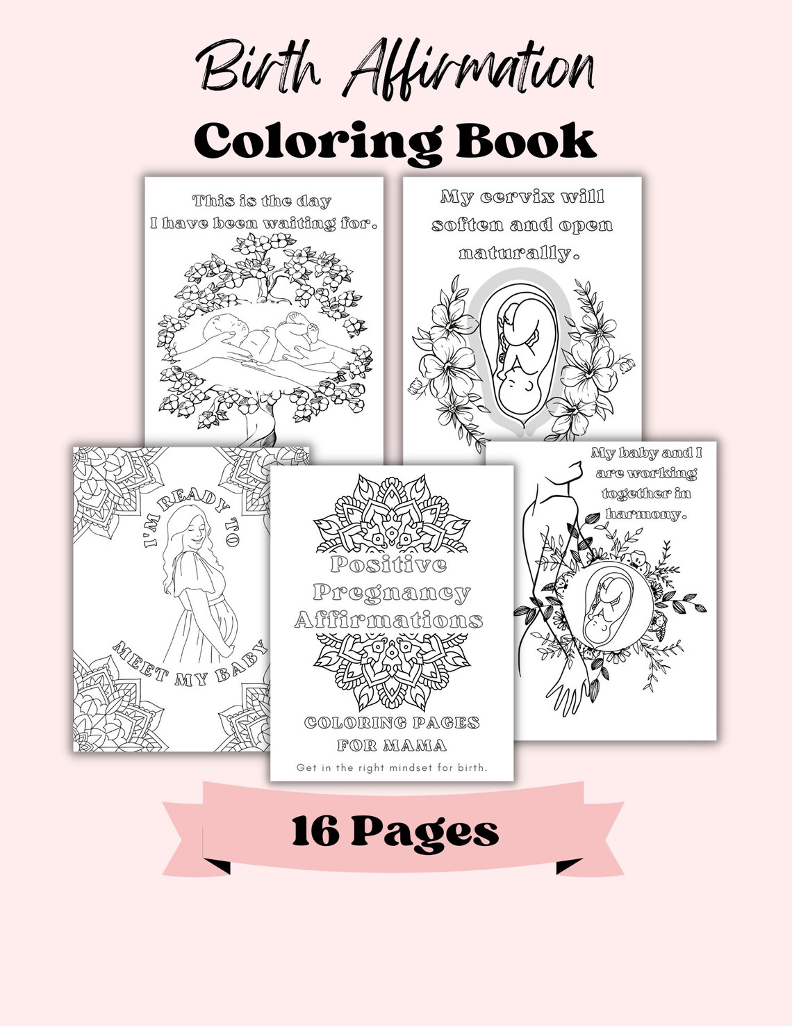 Birth Affirmation Coloring Pages Pregnancy Coloring Book - Etsy