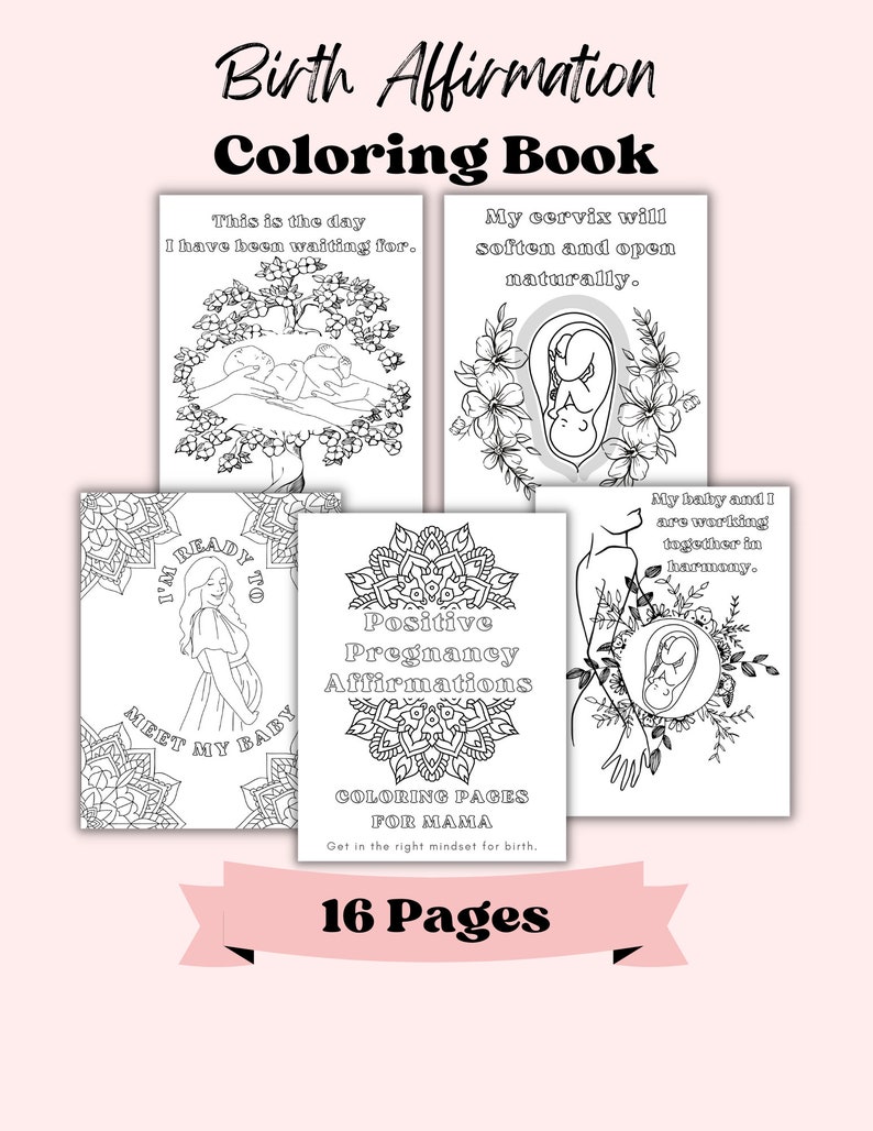 Birth Affirmation Coloring Pages Pregnancy Coloring Book - Etsy