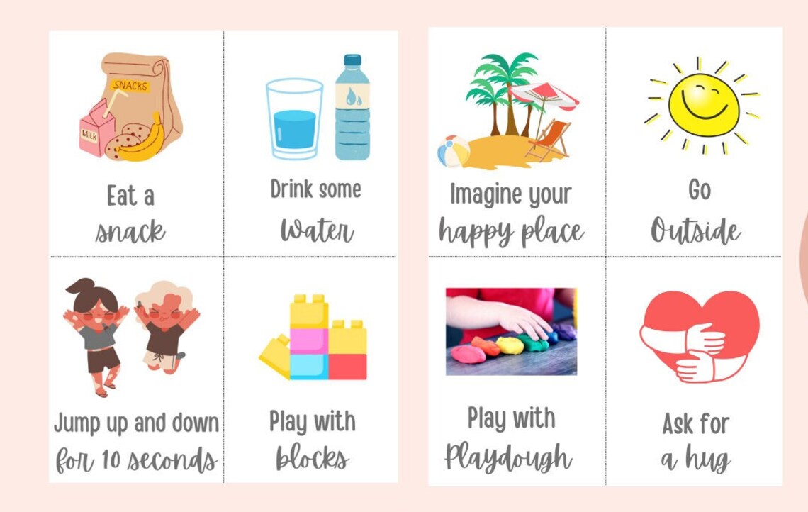 Calming Corner Flash Cards Calming Strategies Flashcards - Etsy