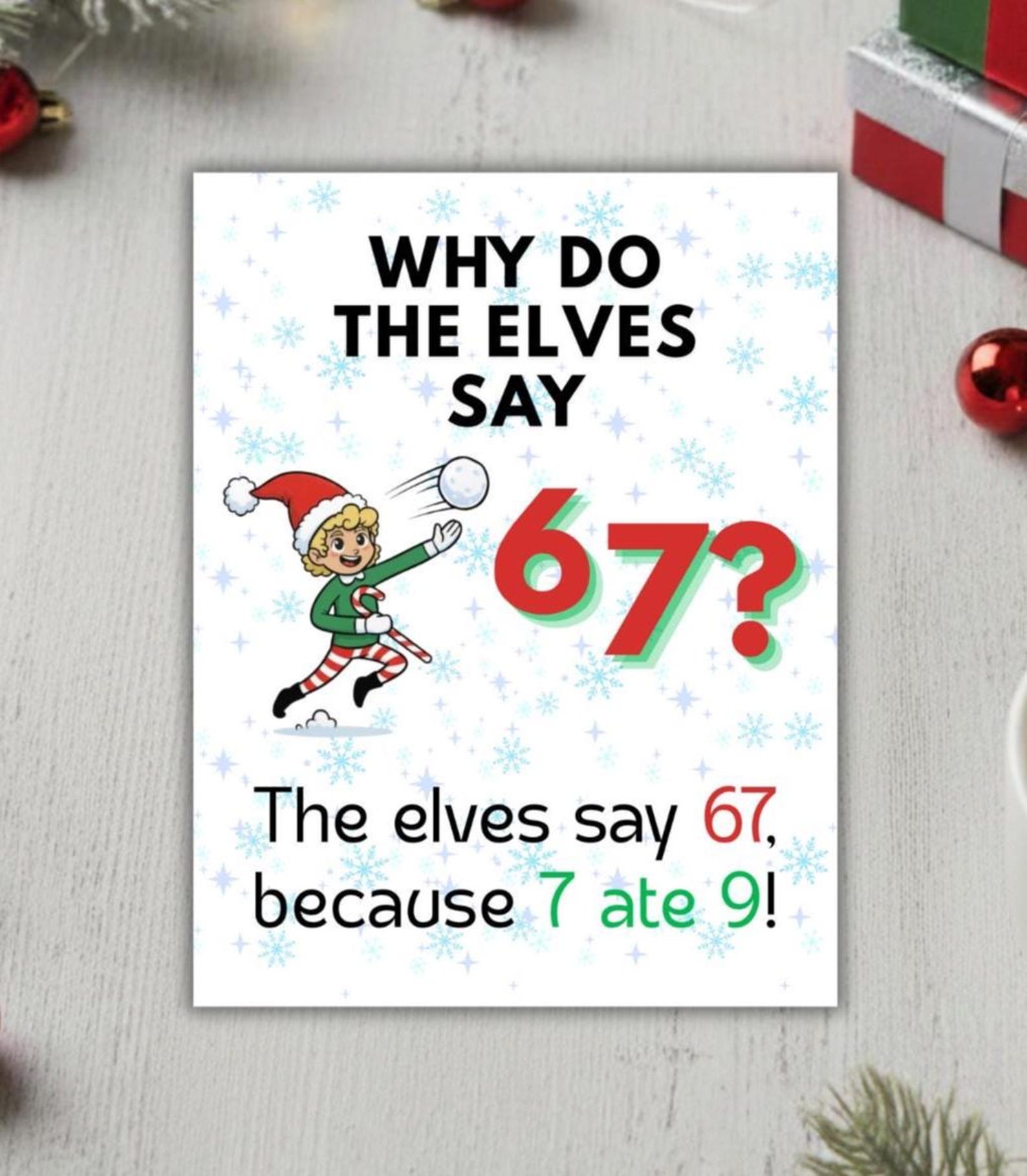 67 Elf Printable Prop, Elf Letter for 67, Trending Meme Christmas Ideas ...