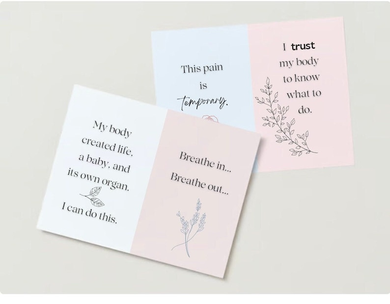 Birth Affirmation Cards, Hypnobirthing Cards, Positive Birth Quotes ...
