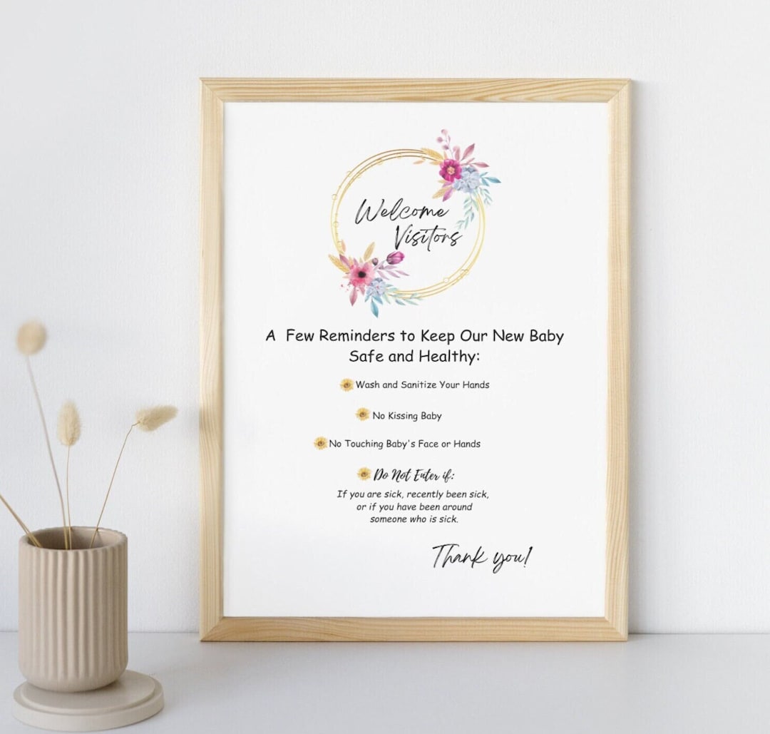 Baby Rules for Visitors, Baby Etiquette - Hospital Door Sign for ...