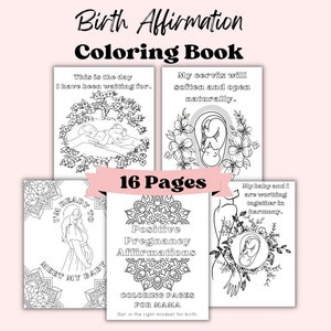 Birth Affirmation Coloring Pages Pregnancy Coloring Book - Etsy
