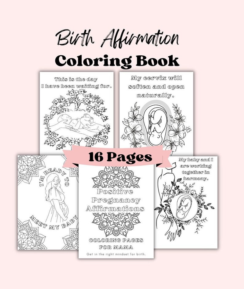 Birth Affirmation Coloring Pages Pregnancy Coloring Book - Etsy