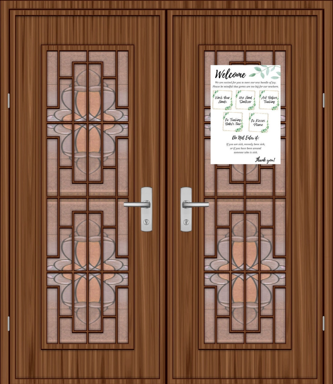 Welcome New Baby Rules Sign Visitors Hospital Door Sign for | Etsy