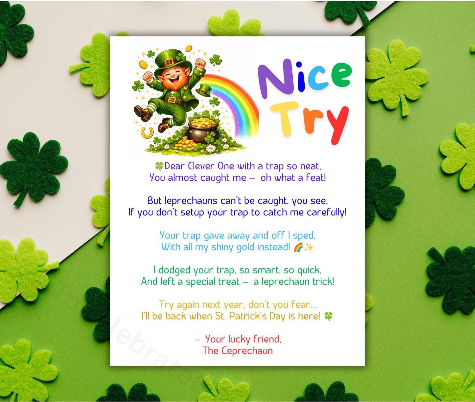 Leprechaun Trap Letter, Leprechaun Letter, Letter From Leprechaun ...