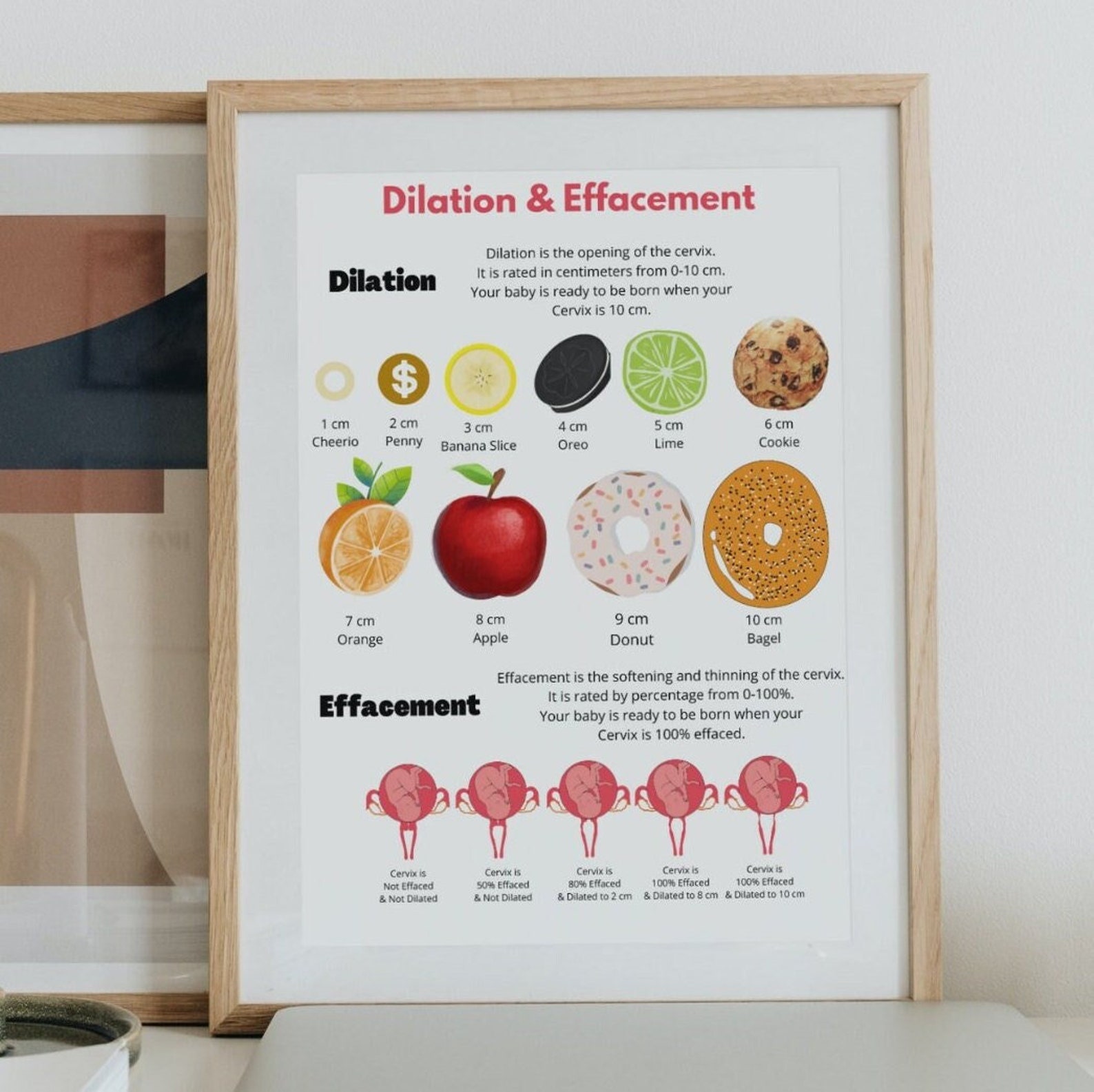 Cervical Dilation Chart Handout, Cervical Dilation Tool, Cervical ...