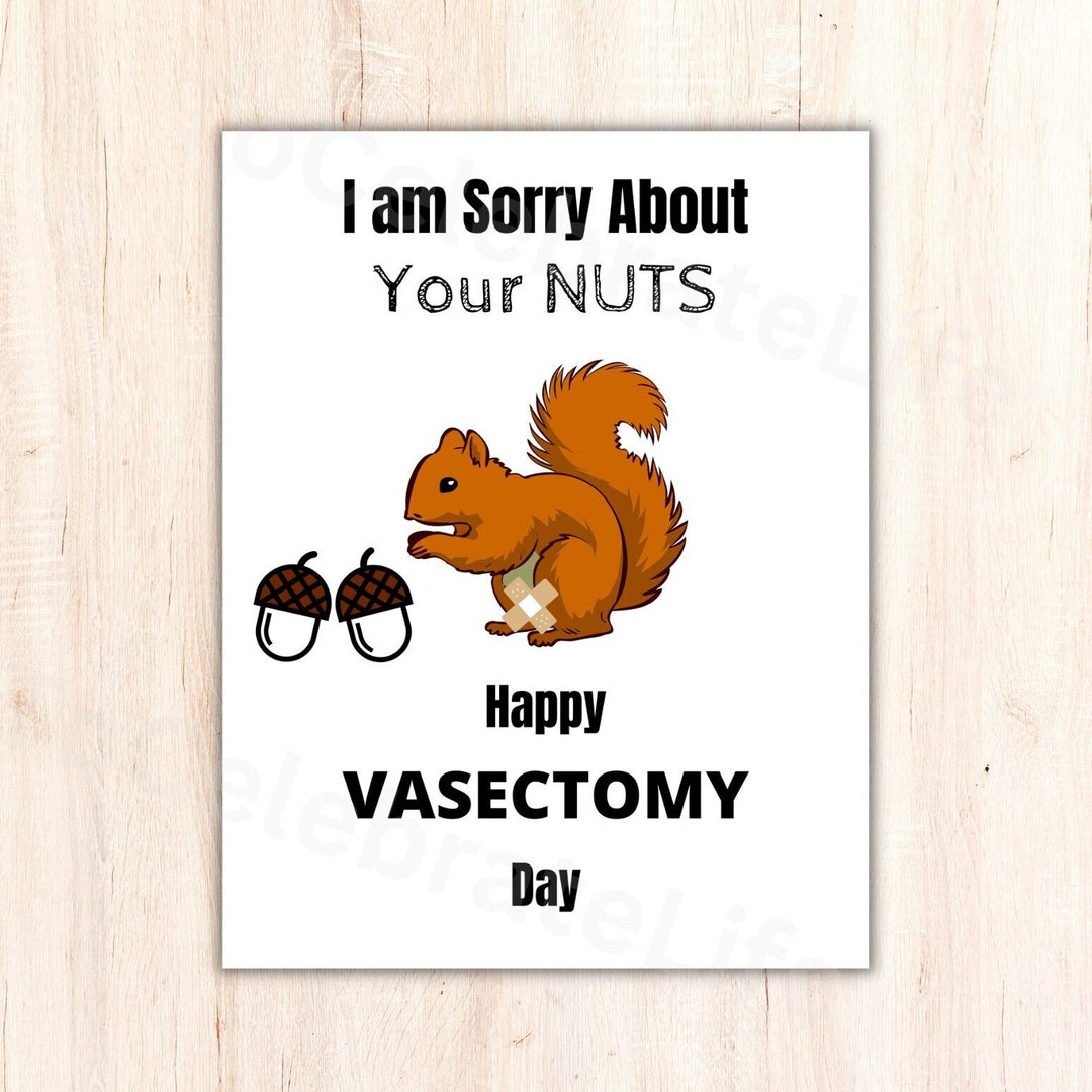 Vasectomy Card for Gift Basket Care Package Printable Sign, Vasectomy ...