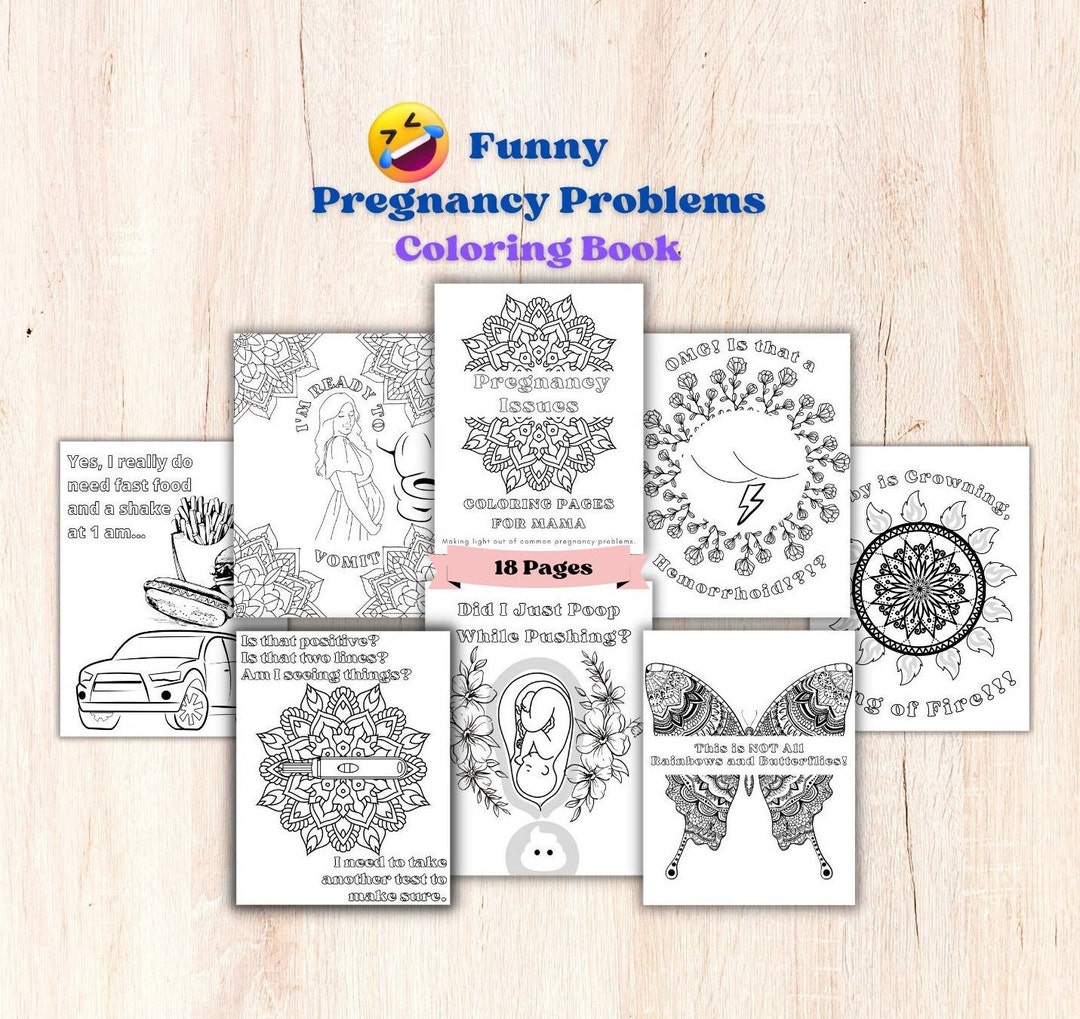 Funny Pregnancy Coloring Book, Birth Affirmation Coloring ...