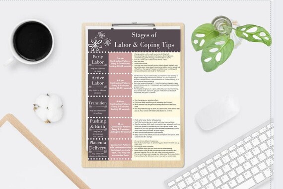 Phases of Labor & Coping Tips Handout Reference Printable | Etsy