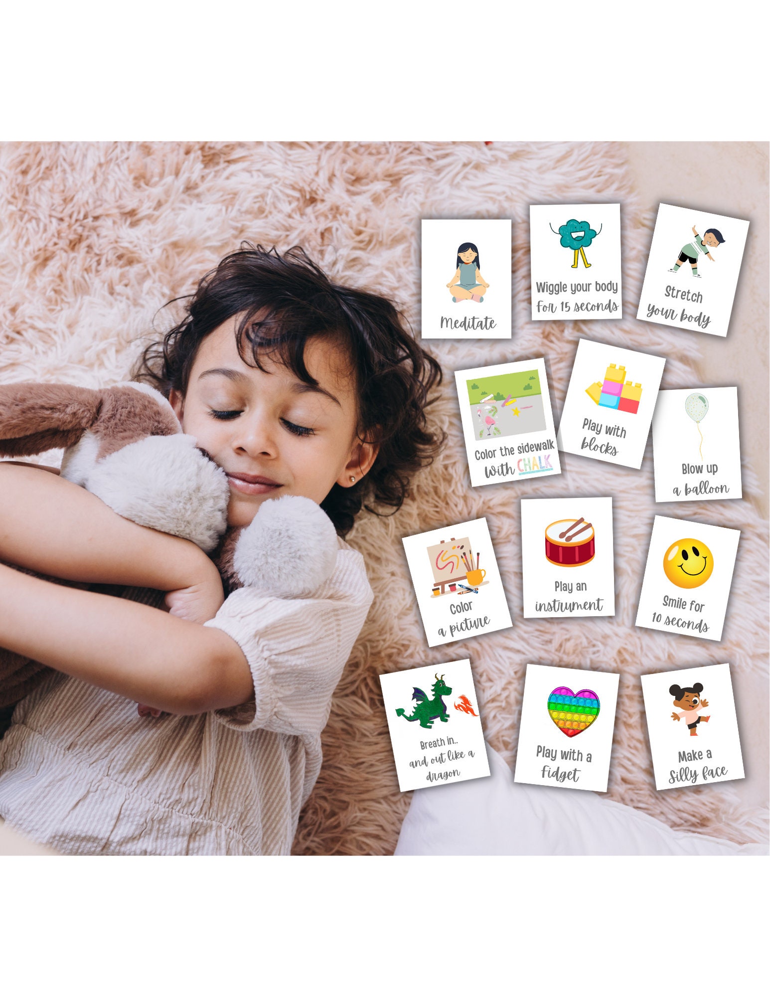 Calming Corner Flash Cards, Calming Strategies Flashcards, Calming ...