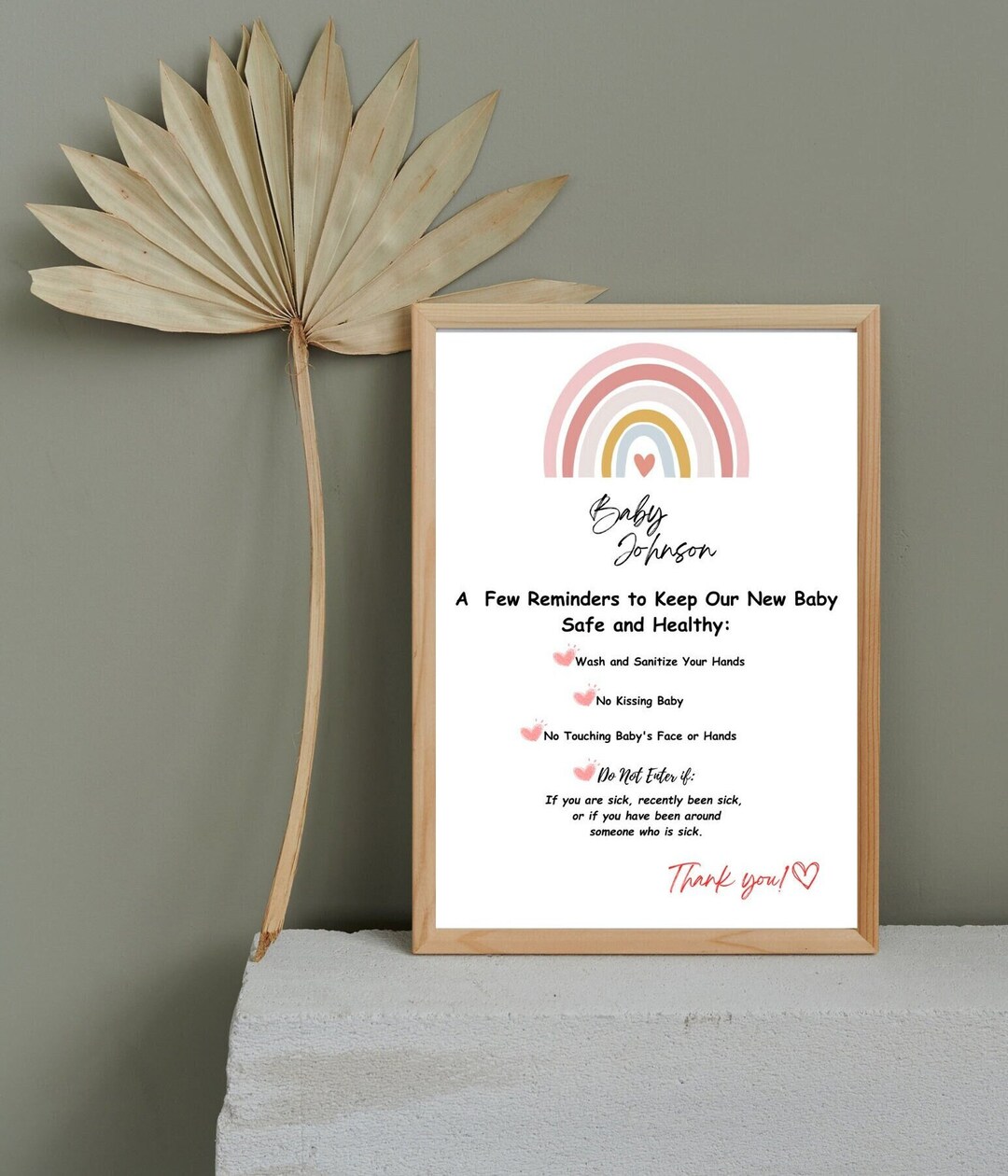 Newborn Visiting Rules (EDITABLE!), Hospital Door Sign, Newborn ...