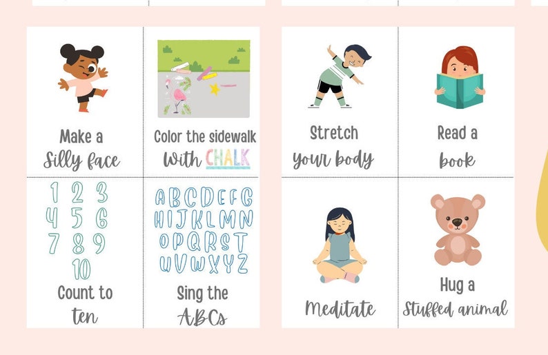 Calming Corner Flash Cards Calming Strategies Flashcards - Etsy