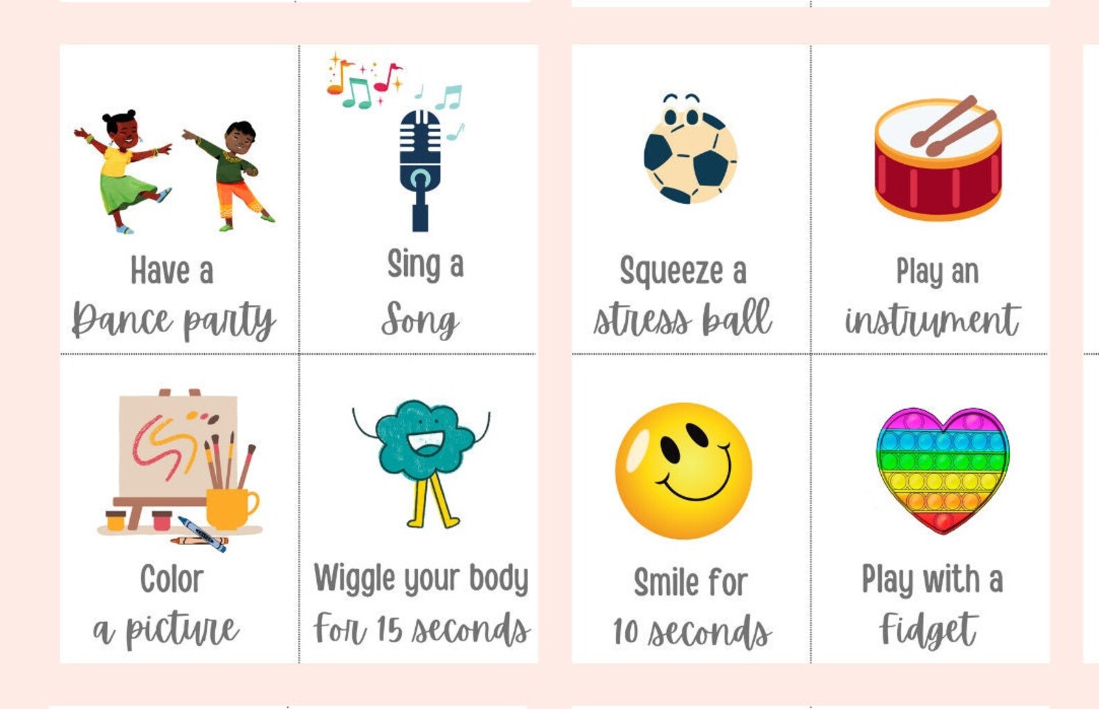 Calming Corner Flash Cards Calming Strategies Flashcards - Etsy