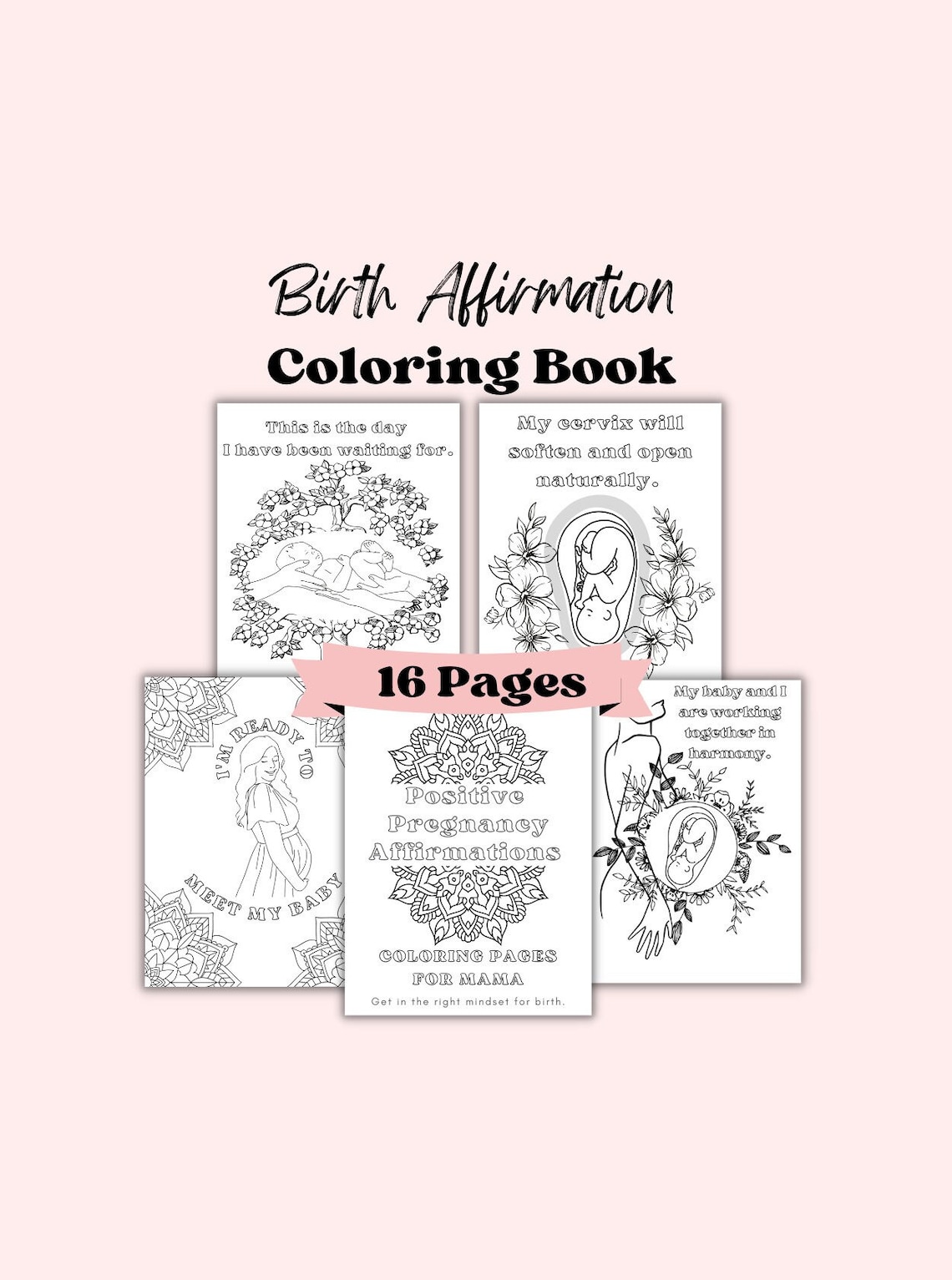 Birth Affirmation Coloring Pages Pregnancy Coloring Book - Etsy