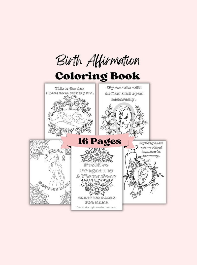 Birth Affirmation Coloring Pages Pregnancy Coloring Book - Etsy