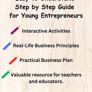 Small Business Plan Template for Kids, Kid Entrepreneur, Budgeting ...