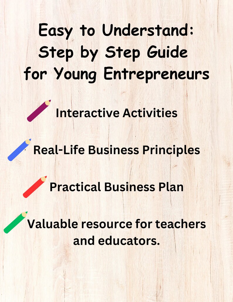 Small Business Plan Template for Kids, Kid Entrepreneur, Budgeting ...