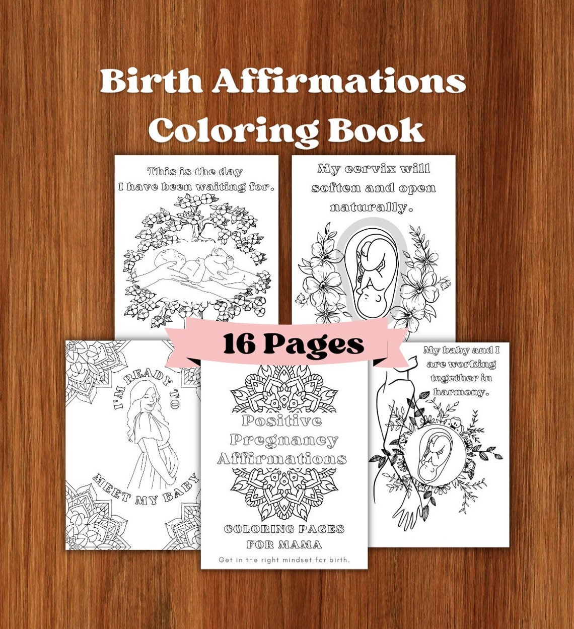 Birth Affirmation Coloring Pages Pregnancy Coloring Book - Etsy
