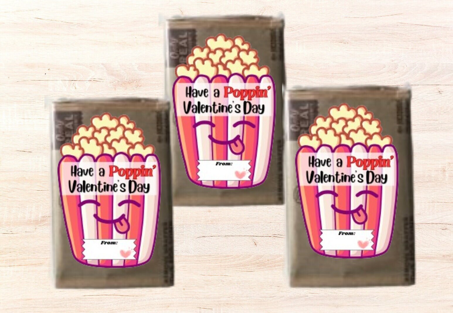 Popcorn Valentines Printable, Kids Valentine's Day Card, Boy Girl ...