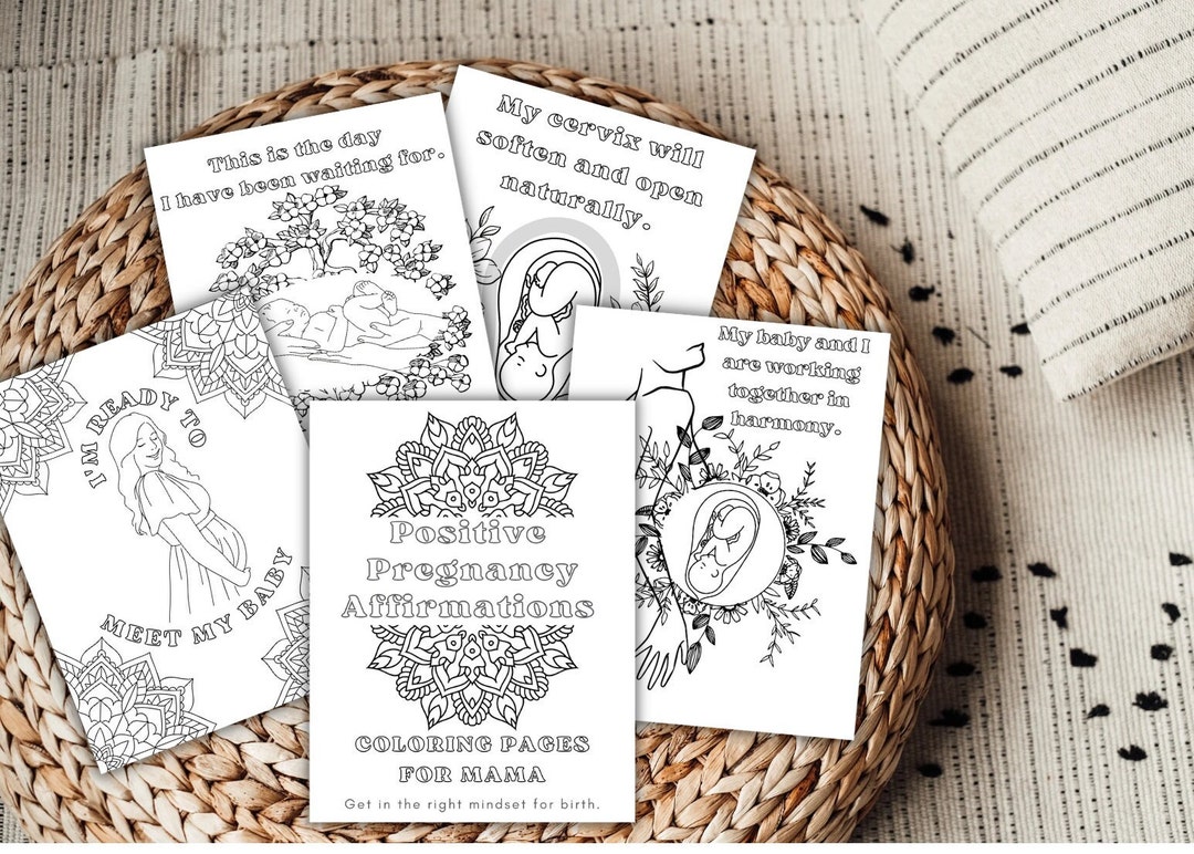 Birth Affirmation Coloring Pages, Pregnancy Coloring Book ...