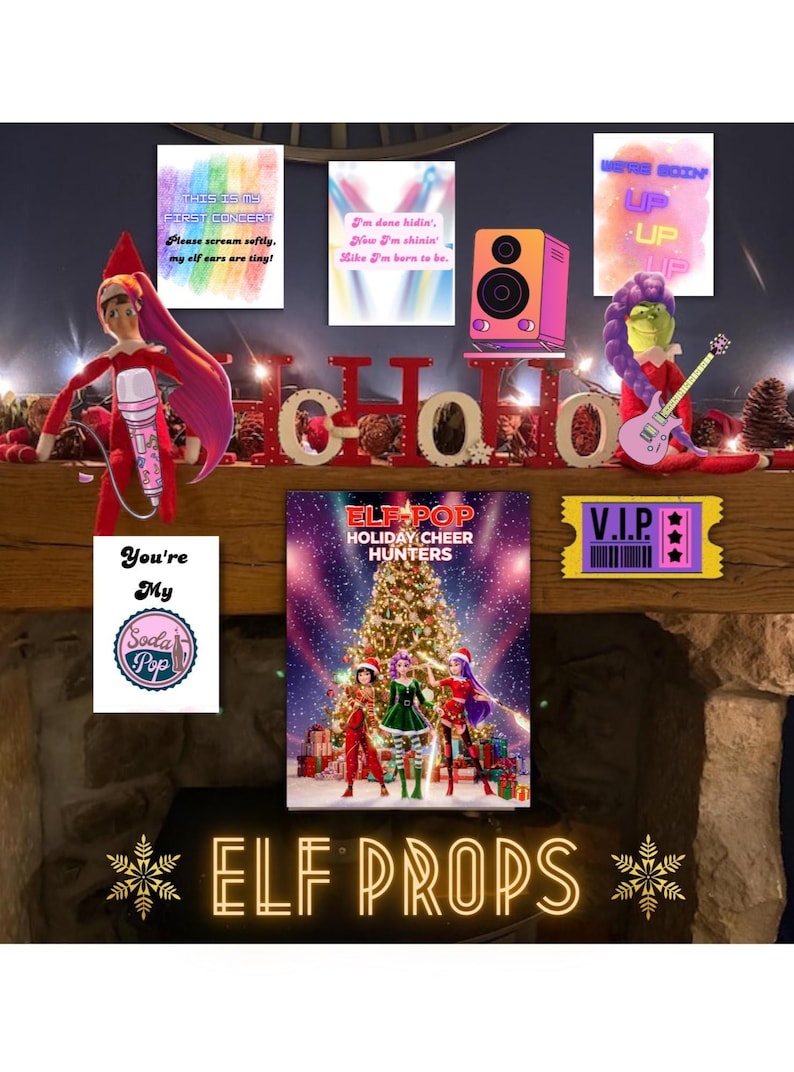 Kpop Elf Props Printable Kit, Elf-pop Holiday Hunters Elf Scene, K-pop ...