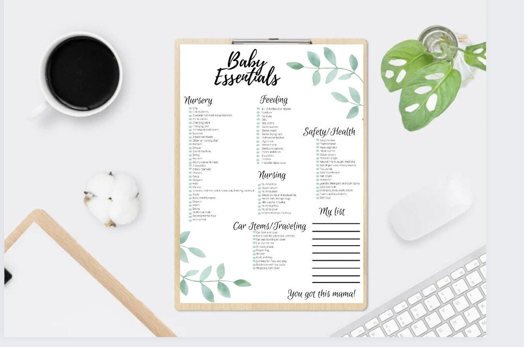 Baby Registry Checklist Printable. Newborn Essentials Planner ...