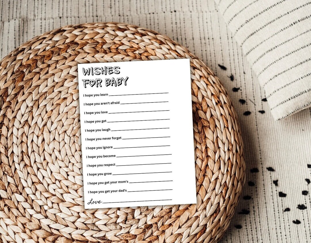 Baby Shower Game, Wishes for Baby Template | Wishes for Baby Printable ...