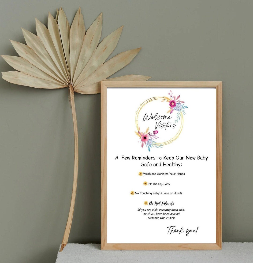 Baby Rules for Visitors, Baby Etiquette - Hospital Door Sign for ...
